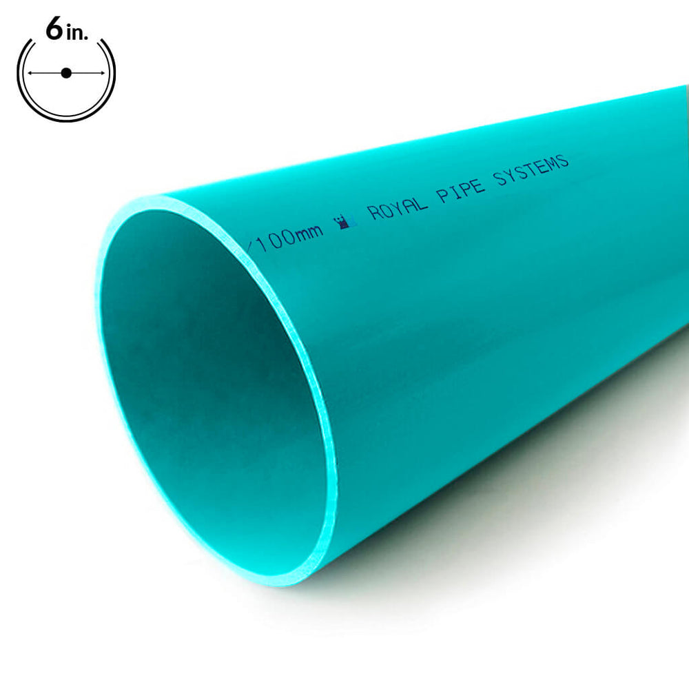 Royal Pipe 6 in. x 10 ft. CSA Standard Green PVC Solvent Weld Sewer So
