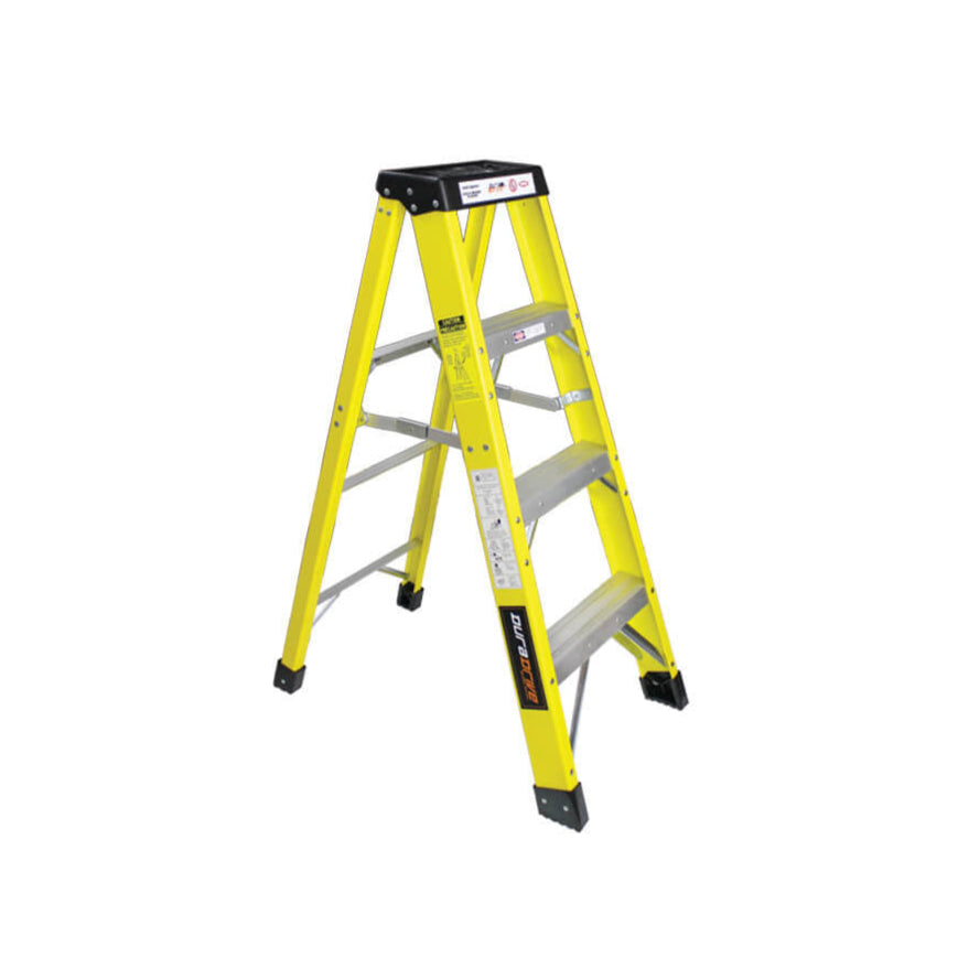 DuraDrive 4' Fiberglass Step Ladder, 300 Lbs. Grade 1A
